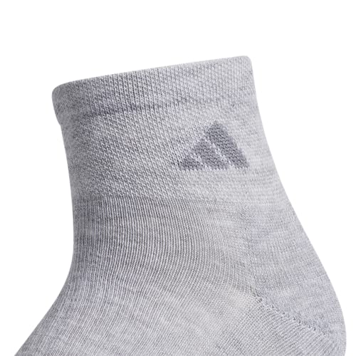 adidas Women's Cushioned Quarter Socks (3-Pair), Black/Clear Onix Grey/Onix Grey, Medium