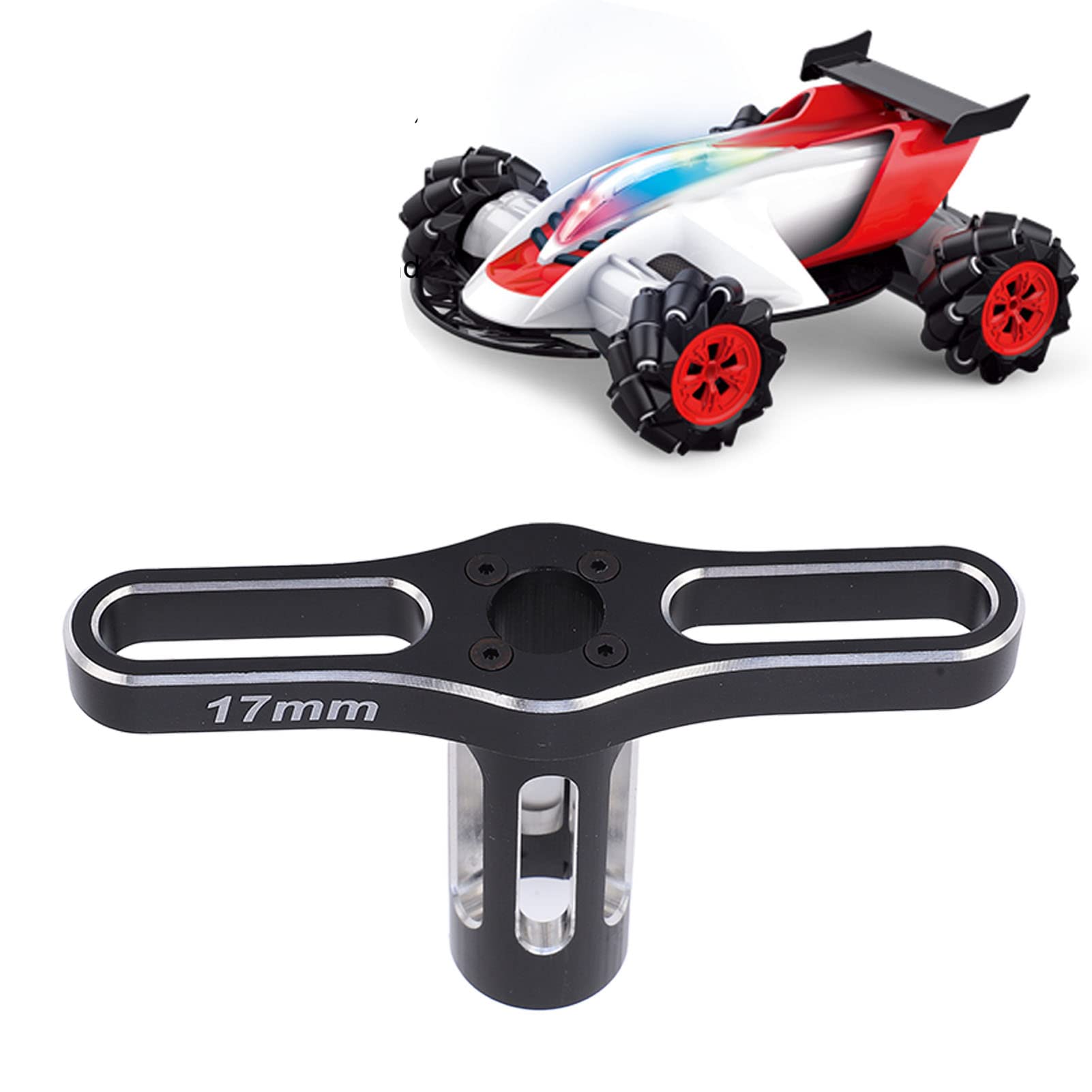 Dilwe RC Hex Nuts Sleeve Wrench, Aluminum Alloy 17mm Hex Sleeve Wrench for 1/8 1/10 RC Off Road Car Wheel RC Accessories