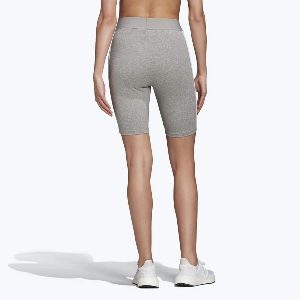 adidas Women's Must Haves 3-Stripes Cotton Short Tights Medium Gray Heather/White X-Small