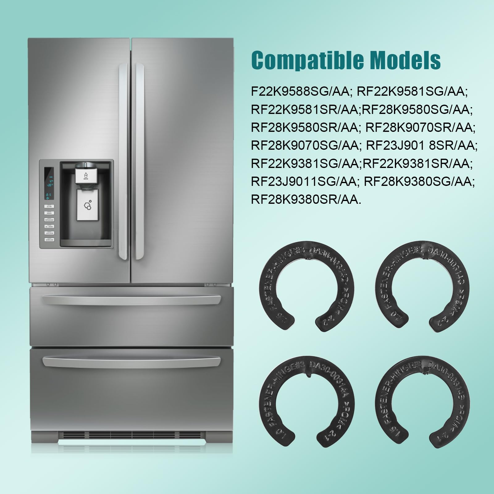 DA99-04158A Refrigerator Door Hinge Shims Height Adjustment for Samsung Refrigerator 3282540, PS6448337, AP5668209, DA99-04158A,DA60-00314C Replacement Parts(4 Pcs)