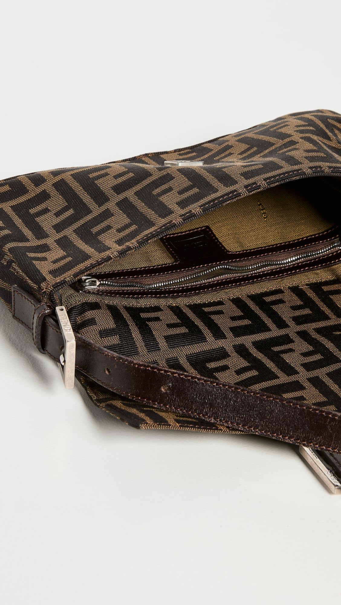 FENDI Women's Pre-Loved Baguette, Zucca, Brown, One Size