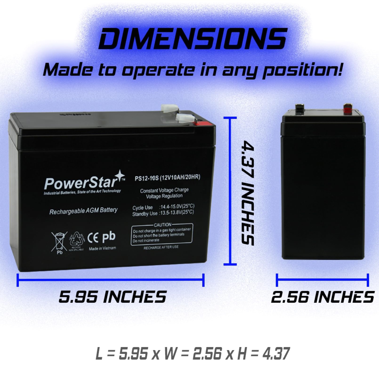 PowerStar® 12V 10AH SLA Battery for Electric Scooter Schwinn S180 / Mongoose - 2PK