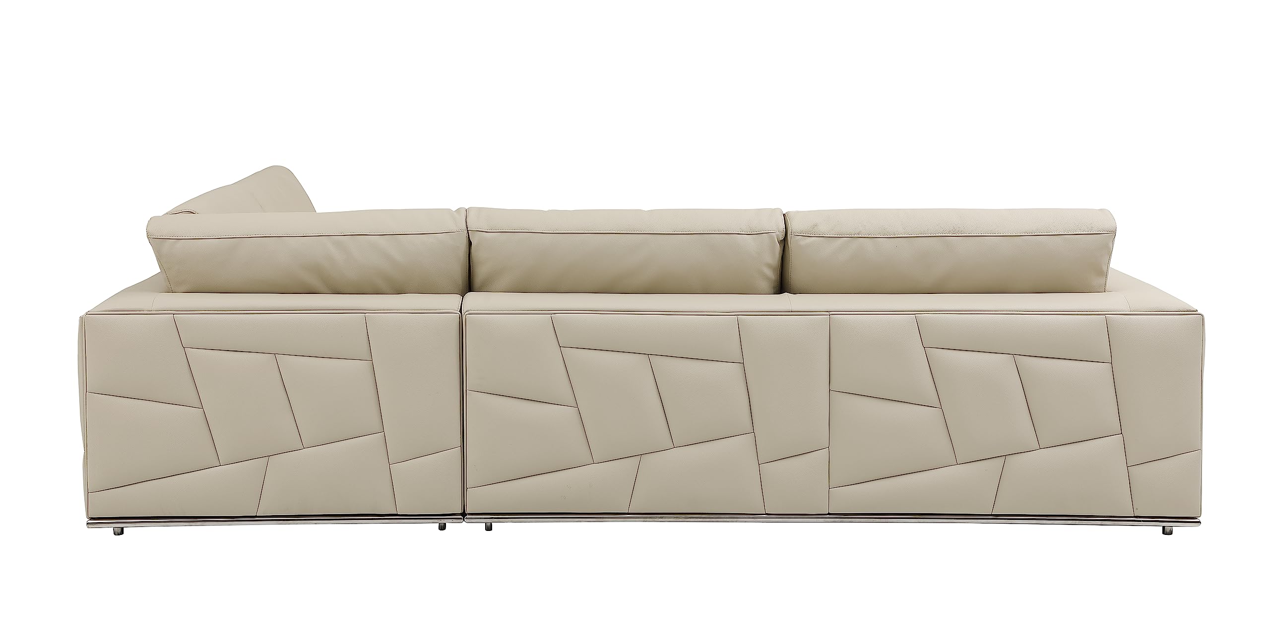 Blackjack Furniture Surton Top Grain Italian Leather Sectional Sofa for Living Room and Home Office, Modern Luxury L-Shaped Couch, 117" W, Right Arm Facing, Beige