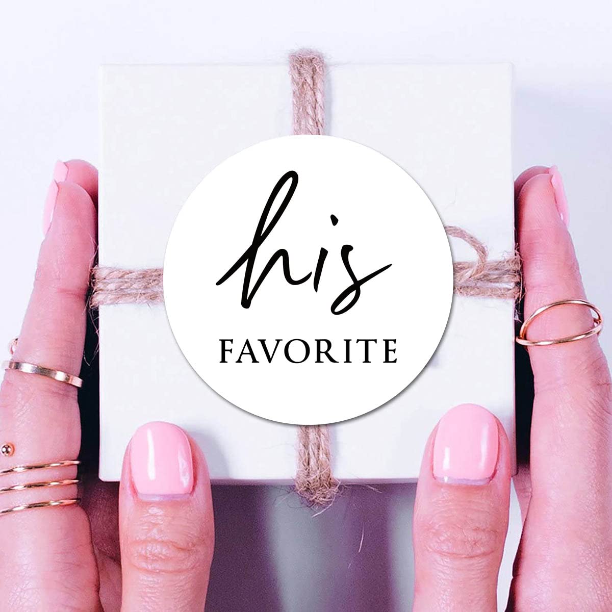 White His Her Favorite Stickers, 2 Inch Wedding Bridal Shower Party Favor Labels 80-Pack