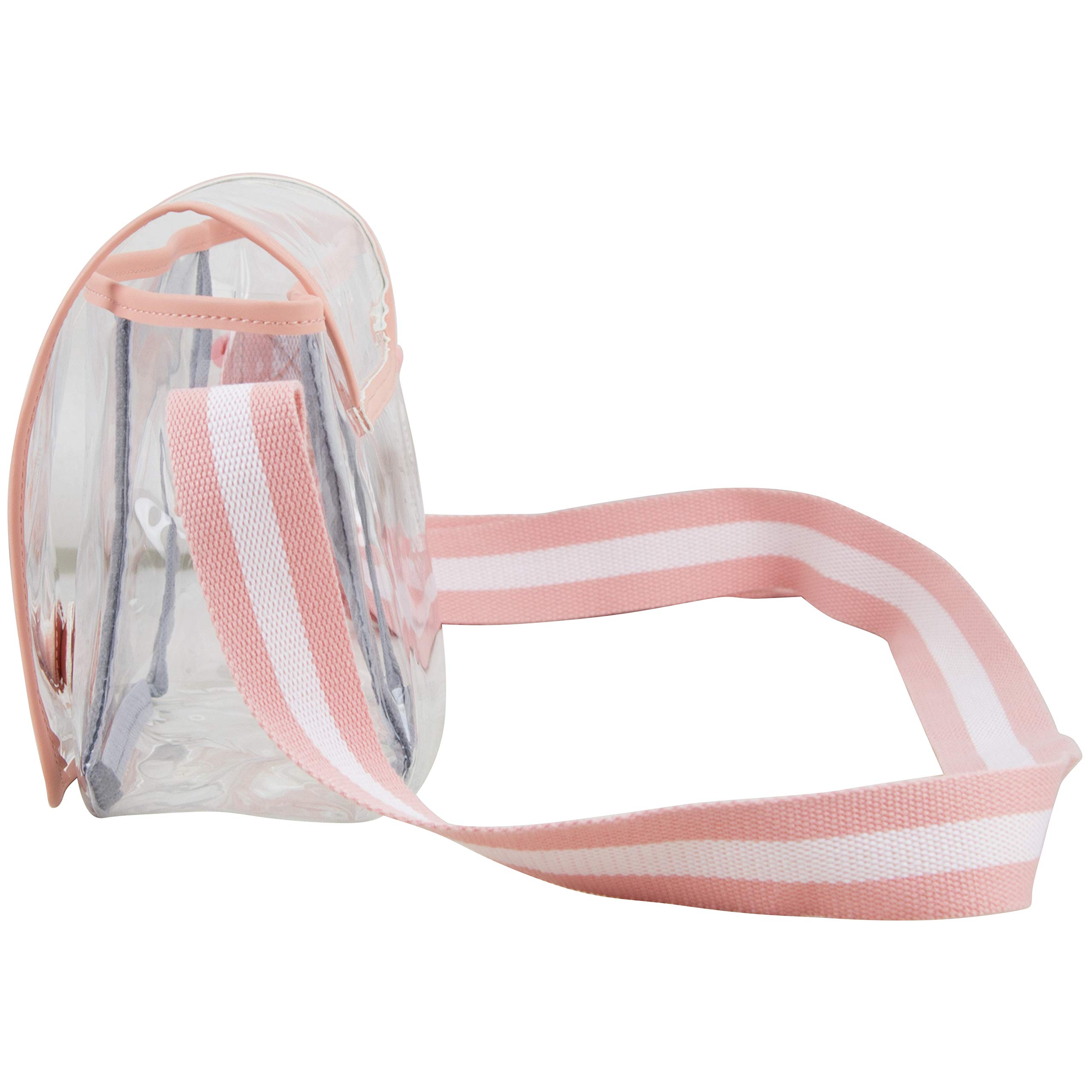 Eastsport Clear Handbag Bundle Set, Heavy Duty PVC Transparent See Through Daypack Tote Bag for College Workplace, Blush