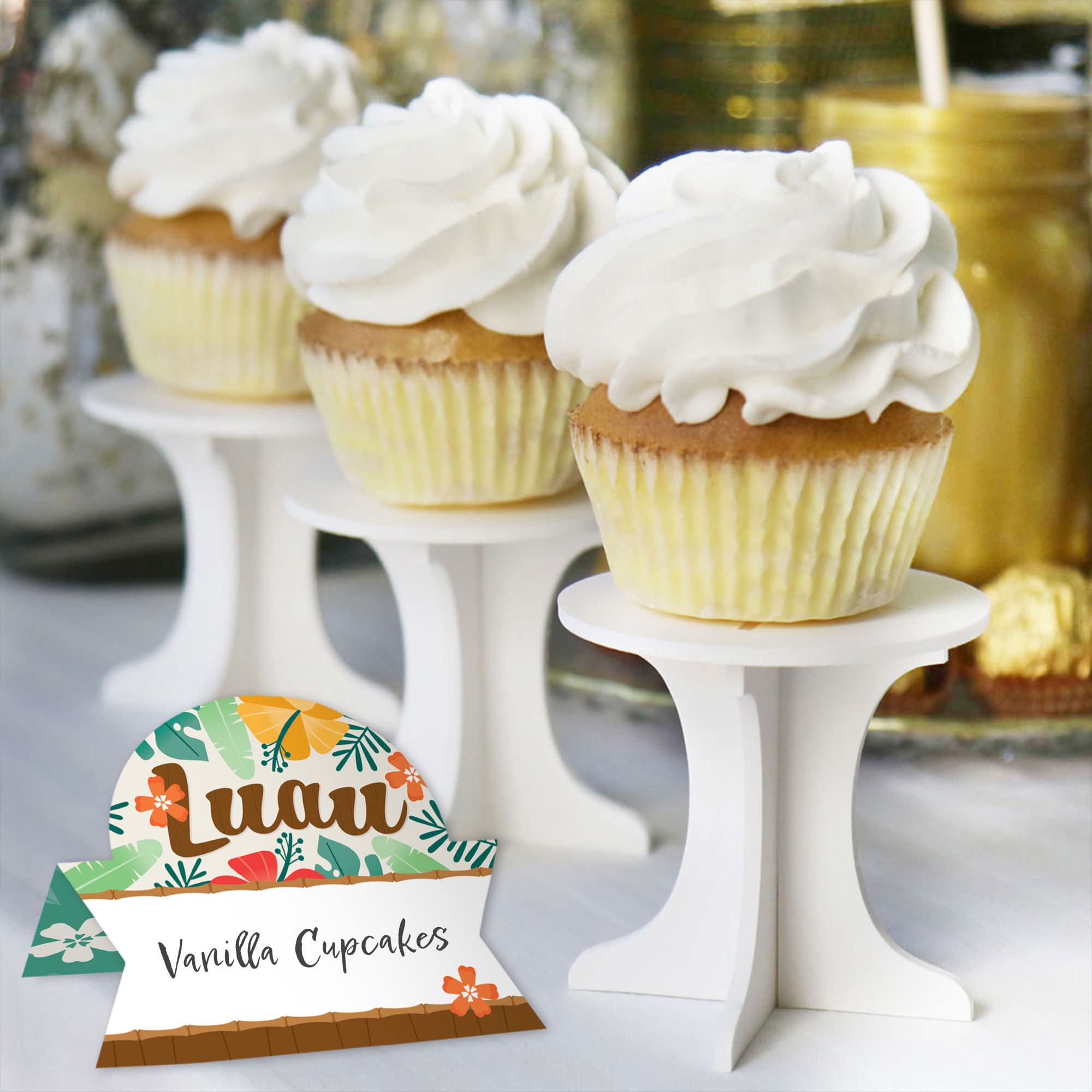 Big Dot of Happiness Tropical Luau - Hawaiian Beach Party Tent Buffet Card - Table Setting Name Place Cards - Set of 24