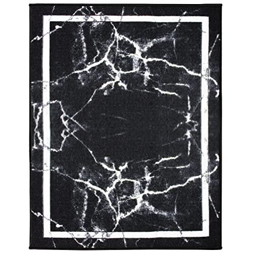 Comfii Home Venice Collection Area Rug - Non-Slip Rubber Backing – Anti Skid for Bedroom, Living Room, Dining Room, Doormat - Trendy and Unique Abstract Design (5x8 ft, Marble)