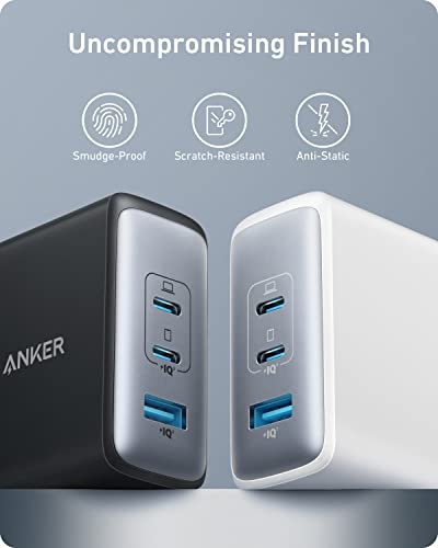Anker 100W USB C Charger Block(GaN II), 3 Port Fast Compact Wall Charger for MacBook Pro, MacBook Air, Google Pixelbook, ThinkPad, Dell XPS, iPad Pro, Galaxy S22/S20, iPhone 15/14/Pro, and More