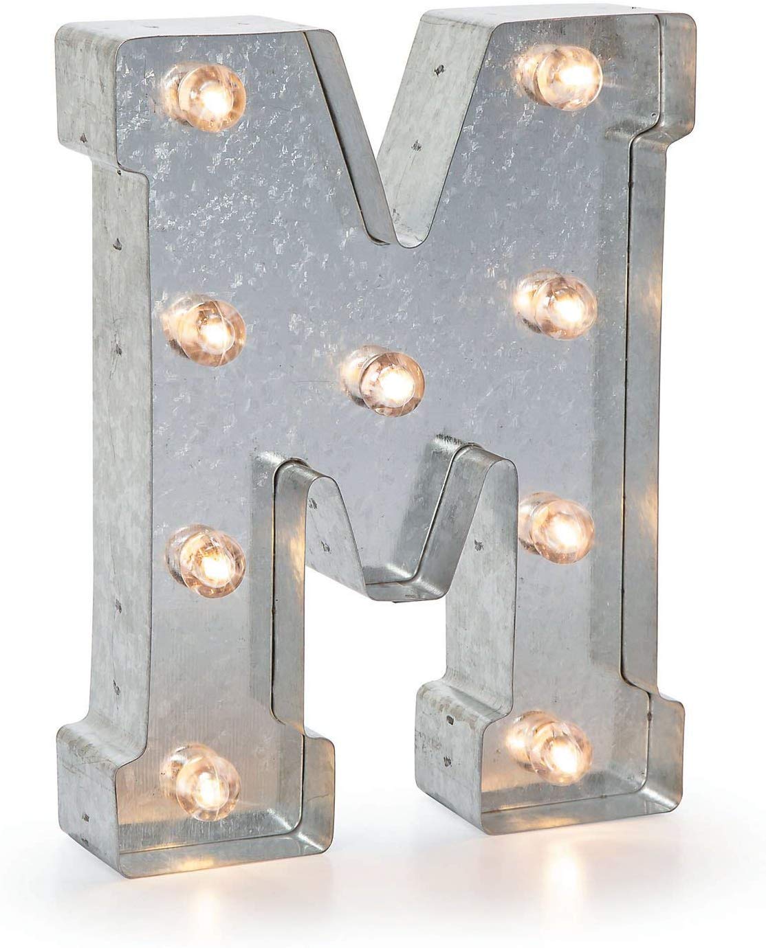 Darice 5915-714 Silver Metal Marquee Letter β M-9.87β Tall, Galvanized Finish