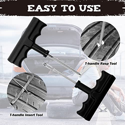 BVRILA Tire Repair Kit, Heavy Duty Tire Plug Kit for Flat Tire Puncture Repair, 10 Pcs Value Pack, Car Emergency Tool Kit fit for Autos, Cars, Motorcycles, Trucks, RVs