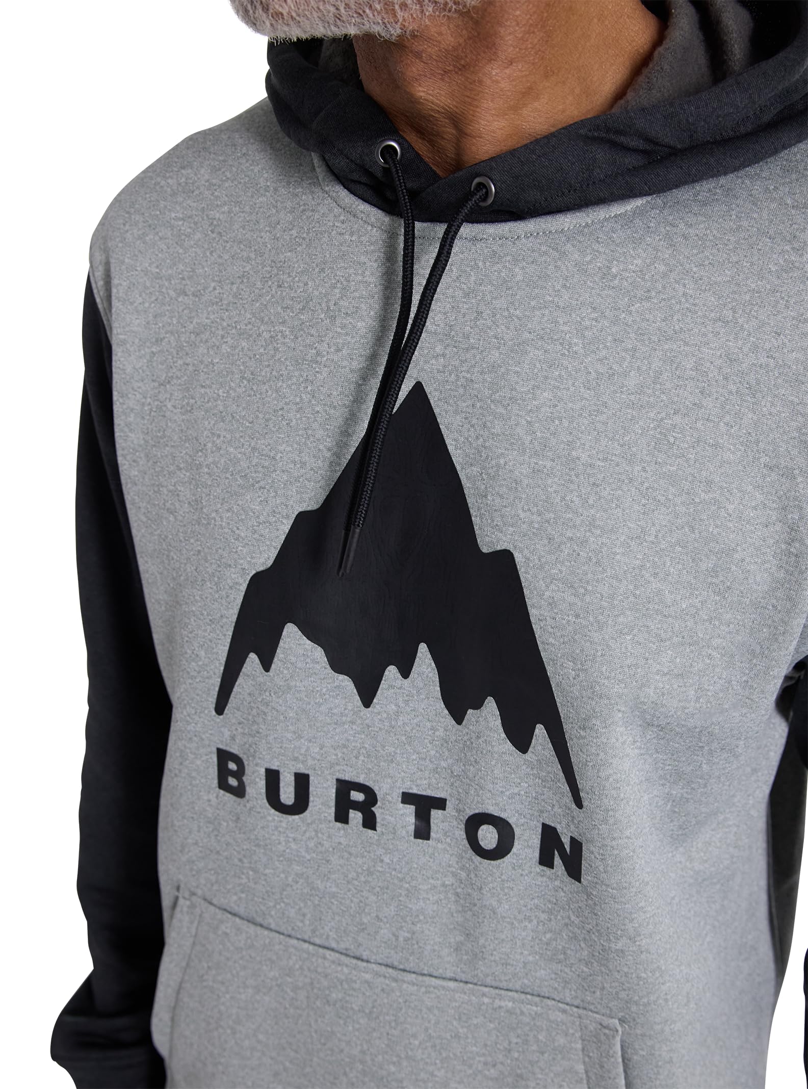 Burton Men's Oak Pullover Hoodie, Gray Heather/True Black, XL