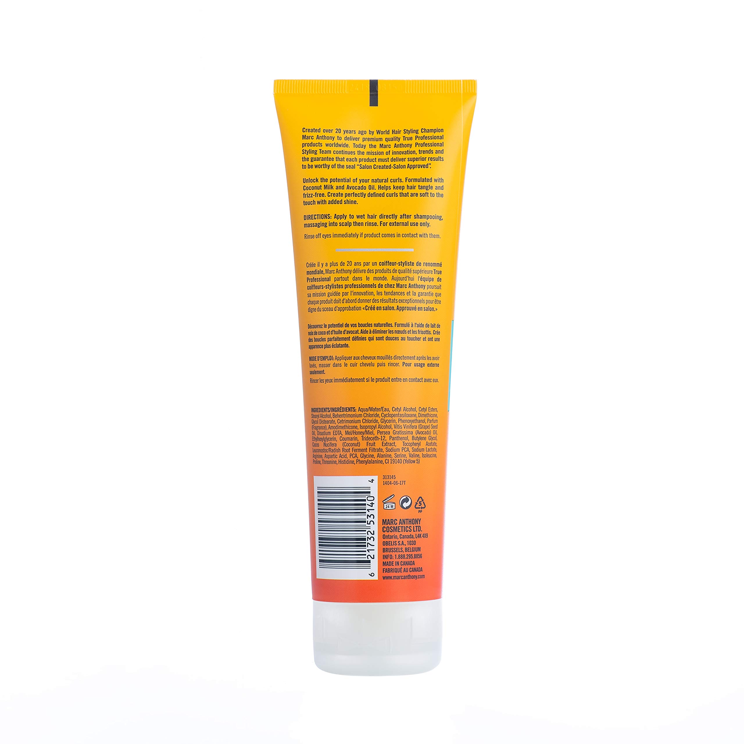 Marc Anthony Coconut Cream Conditioner - Defrizzing & Ultra-Rich Conditioner with Avocado Oil for Hydration, Defines Curls & Adds Shine - Sulfate-Free & Professional Haircare for Curly & Wavy Hair