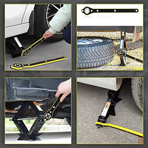 CUIDYSDP Auto Labor-saving Jack Ratchet Wrench,360° forward and reverse knob design Jack Ratchet Wrench Hand Tool