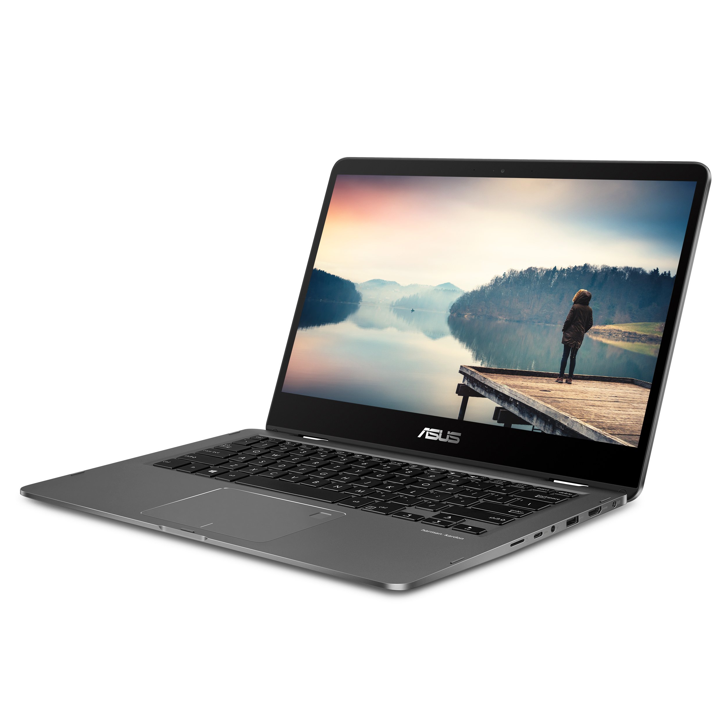 ASUS ZenBook Flip 14 UX461UN-DS74T Notebook (Windows 10 Home, Intel Core i7-8550U, 14" LED-Lit Screen, Storage: 512 GB, RAM: 16 GB) Slate Grey