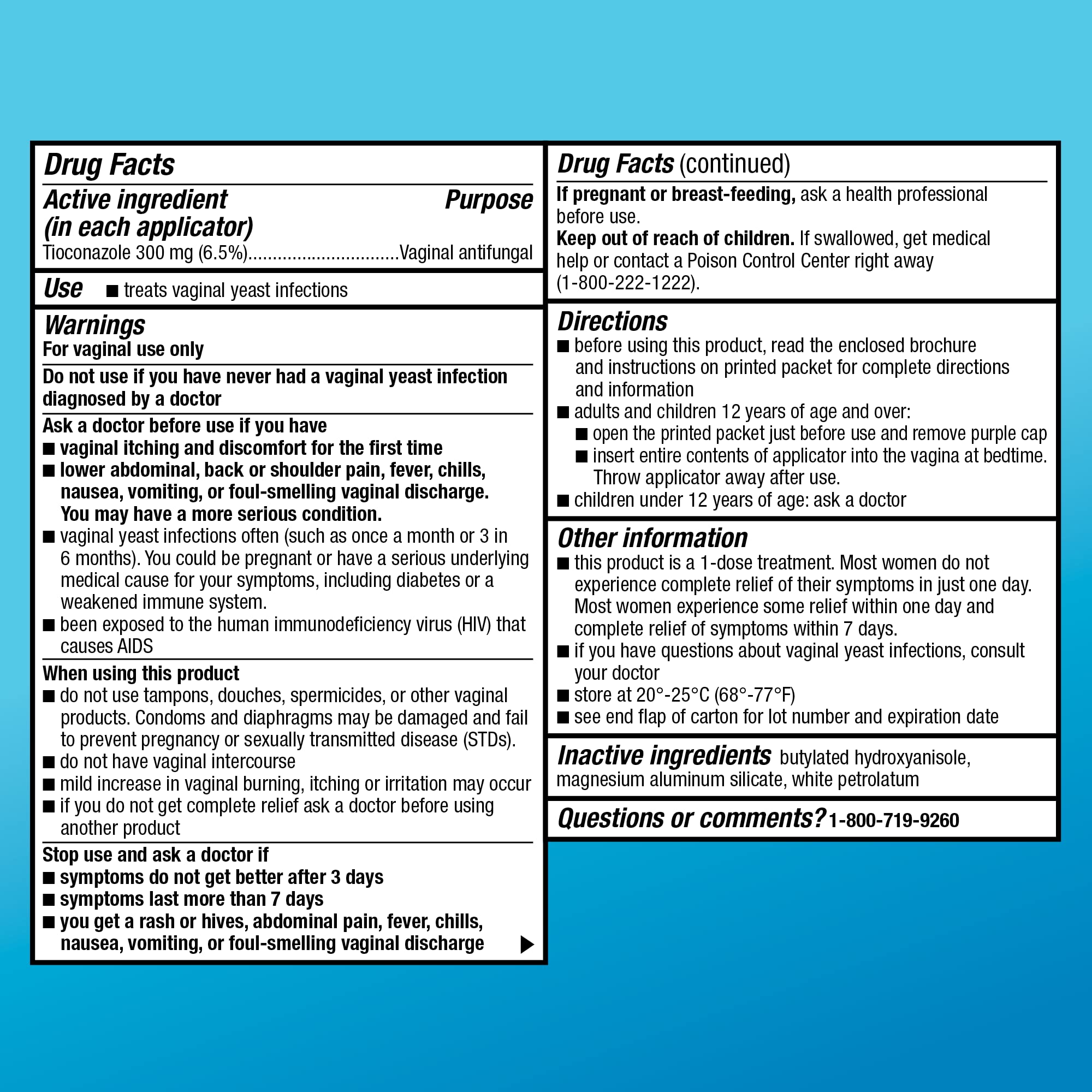 Amazon Basic Care Tioconazole Ointment 6.5 Percent, Vaginal Antifungal, 1-Dose Treatment, Vaginal Yeast Infection Treatment For Women, Feminine Care, 0.16 ounce (Pack of 1)