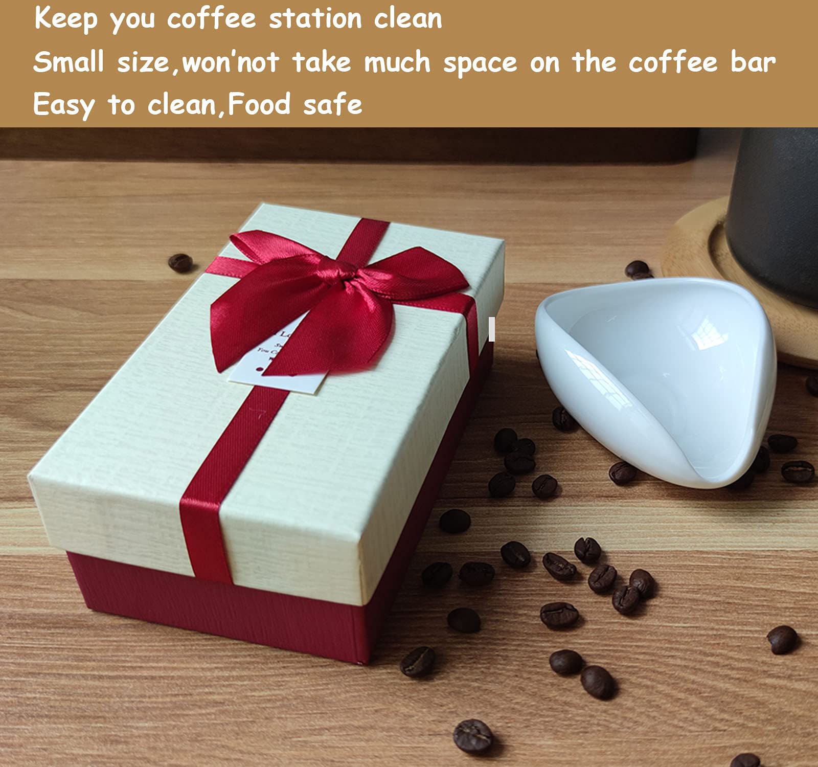 Andwarmth Coffee Spoon Rest and Spoon Set-Christmas Gifts for Coffee Lovers,Small Teaspoon Holder,Coffee Stirrers Holder,Coffee Bar Accessories,Decoration and Orginizer for Coffee Station