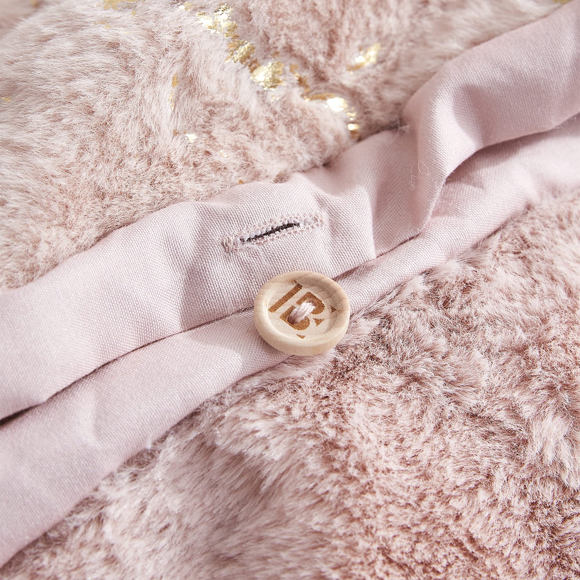 Byourbed Golden Egg - Coma Inducer® Oversized King Duvet Cover Set - Peachy Pink (with Gold Foil)
