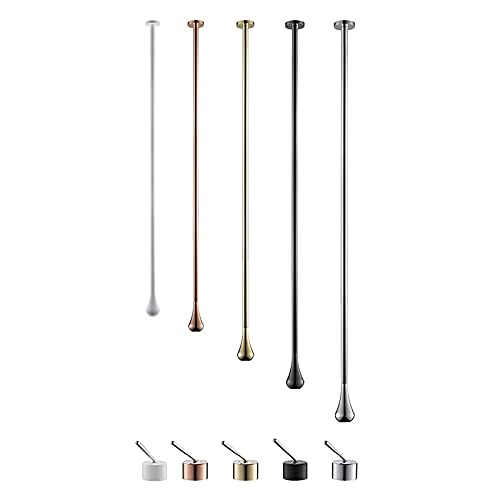 Bathroom Bathtub Hang Ceiling Faucet Solid Brass Ceiling Basin Faucet Wall Mounted Tub Mixer Tap Spout Ceiling Water Drop Taps (Rose Gold-A)