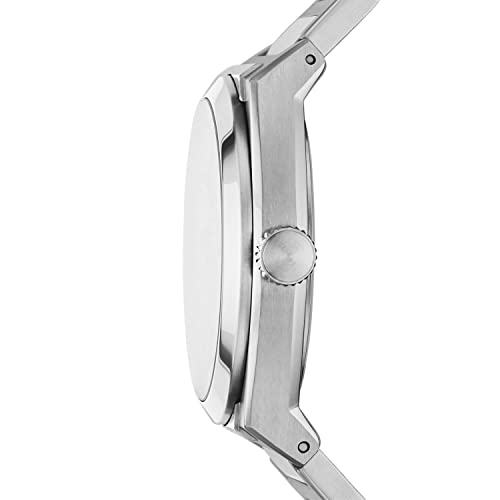 Fossil Men's Everett Quartz Stainless Steel Three-Hand Watch, Color: Silver/Yellow (Model: FS5985)