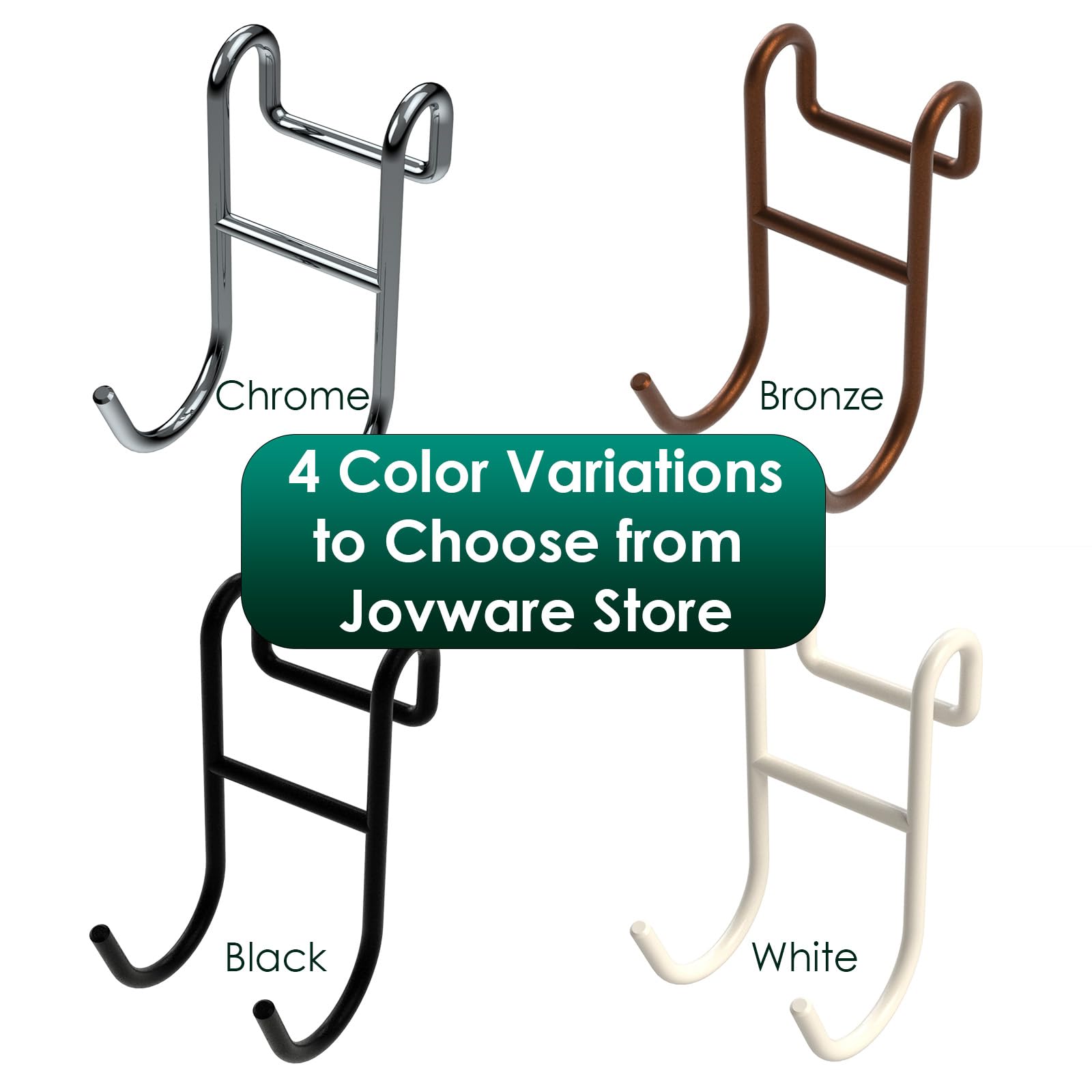 Jovware Black Shower Caddy Hooks, Razor Hooks for Shower, Razor Hanger for Shower, Shower Caddy with Hooks, Shower Hooks for Loofah, Razor Holder 2 Pack