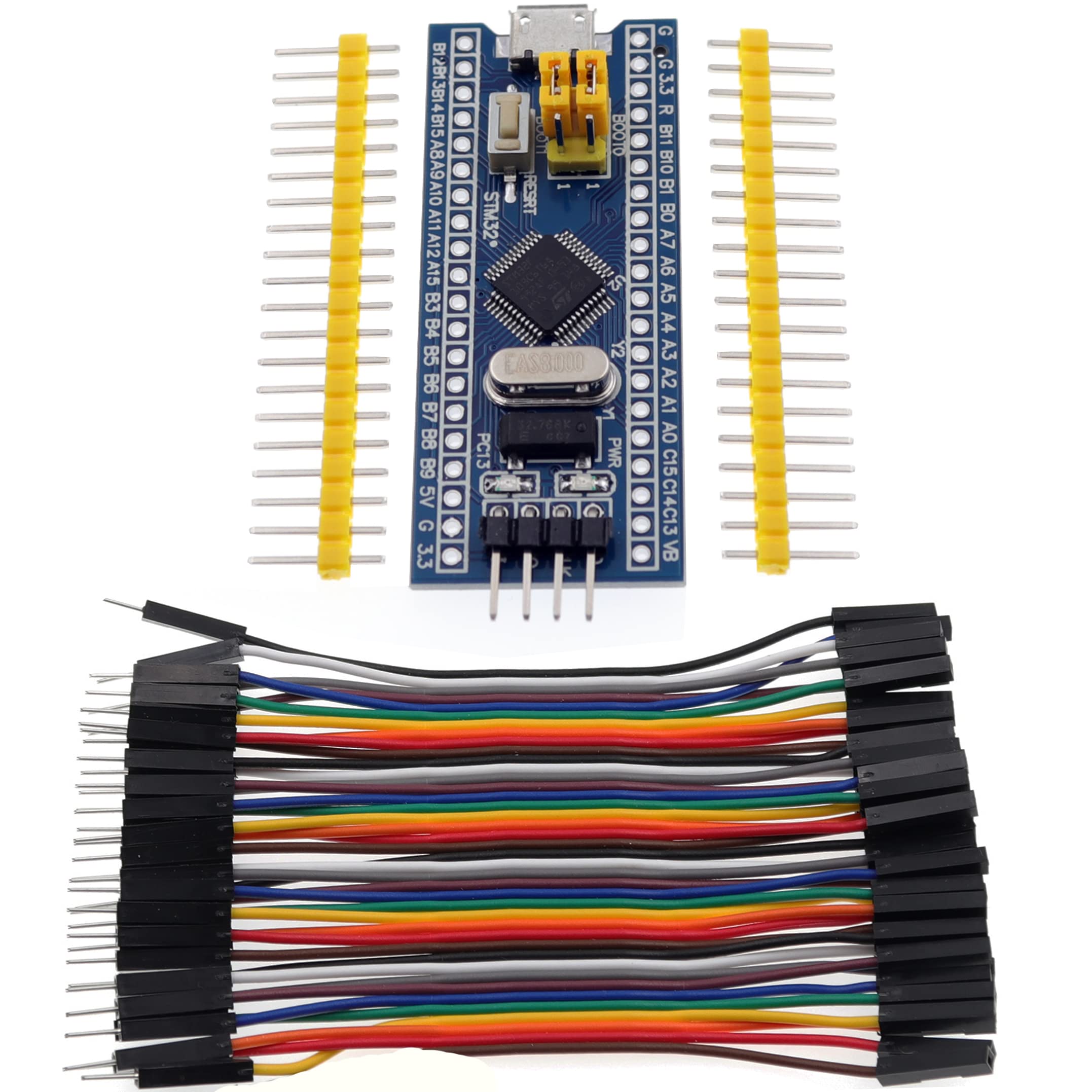 AIHJCNELE STM32F103C6T6 ARM STM32 Minimum System Board STM32F103 Development Board Core Learning Board C6T6 SWD Micro USB Flash 32K Control Board RAM 10K with Pin Dupont Cable Wire (F103C6T6)