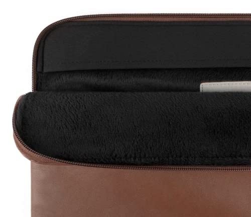 Comfyable Tablet Sleeve Compatible for iPad Pro 12.9 inch M2 2022 M1 2021 2020 with Smart/Magic Keyboard with Pencil Holder - PU Leather Bag Waterproof Slim Protective Cover Case - Brown
