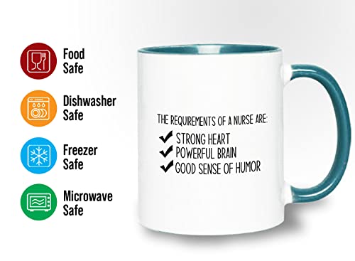 Bubble Hugs Nurse 2Tone Green Mug 11oz - The Requirements - Labor Clinical Certified Nursing Assistant Surgical Emergency Oncology Practitioner