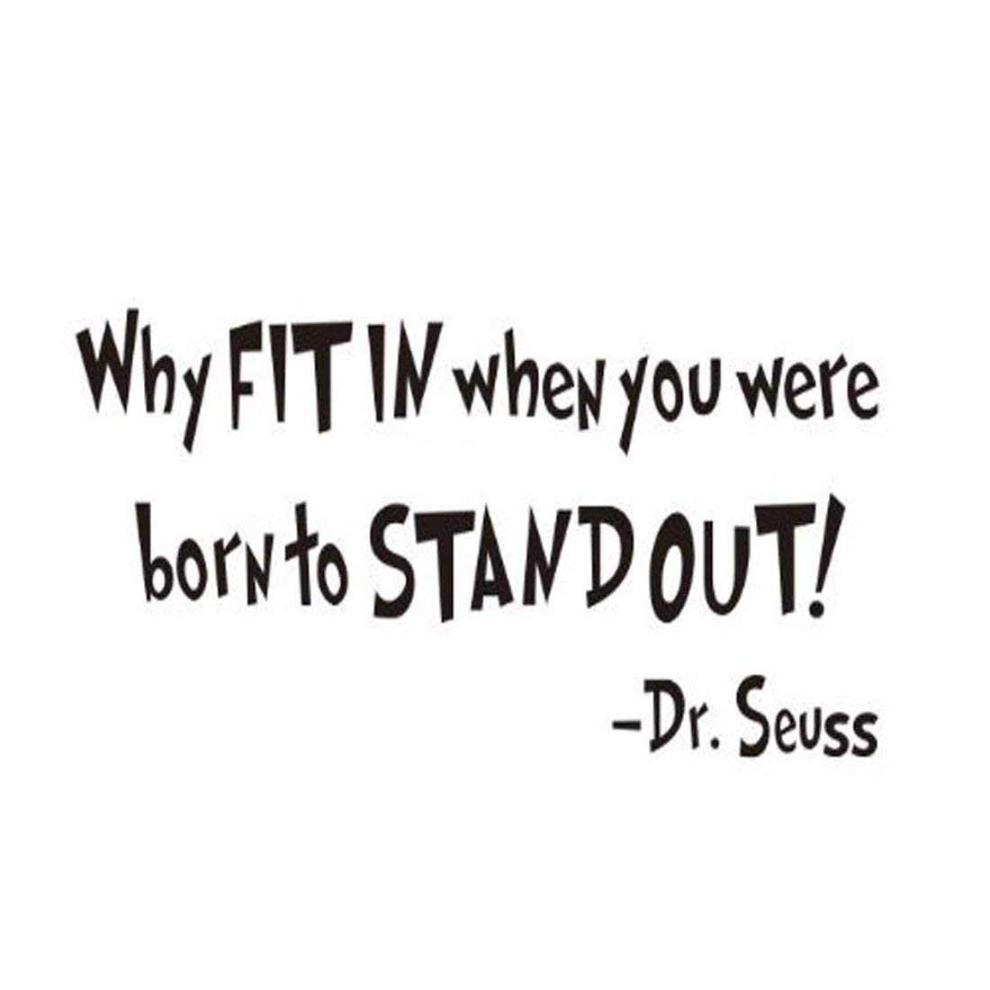 Removable Vinyl Quotes Why FIT in When You were Born to Stand Wall Decals Home Art Decor Sayings Words Lettering Wall Stickers Murals for Nursery Room Kids Room Bedroom Classroom