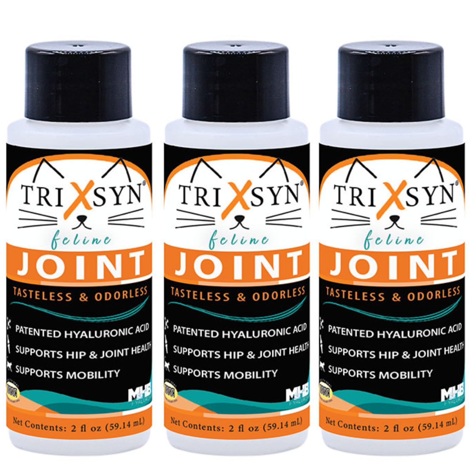 TRIXSYN Feline - Naturally Alleviate Discomfort, Promote Healthy Joints, Support Mobility and Cartilage Function for Cats 3-Pack 90 Day Supply