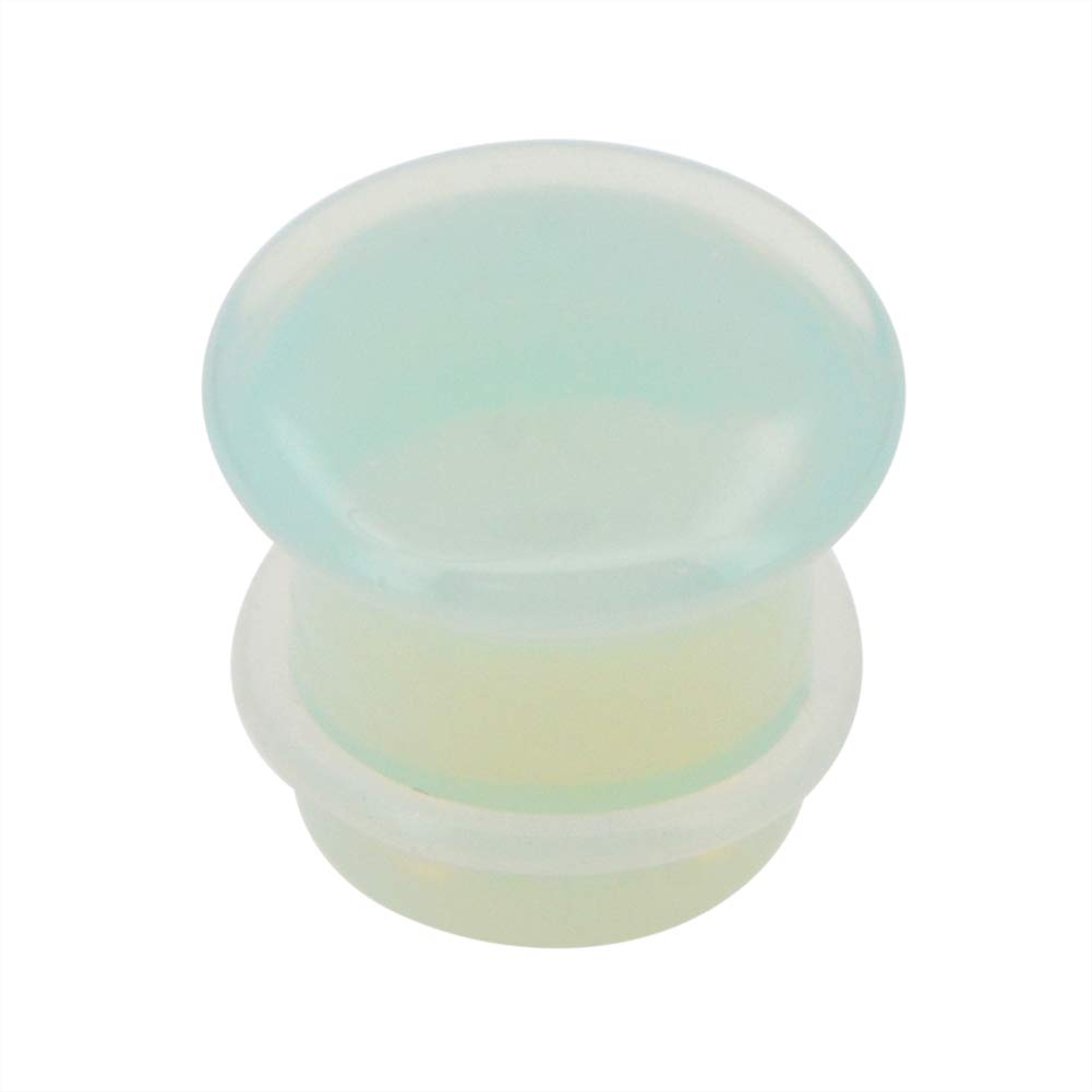blue palm jewelry Set of 6 Pairs Single Flare Stone Ear Plugs Silicone O-Ring Expander Gauges 8ga - 5/8 inch E554
