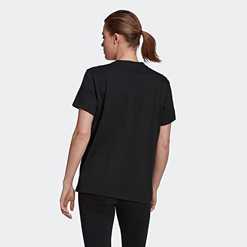 adidas Women's Essentials Logo Boyfriend Tee, Black/White, Small