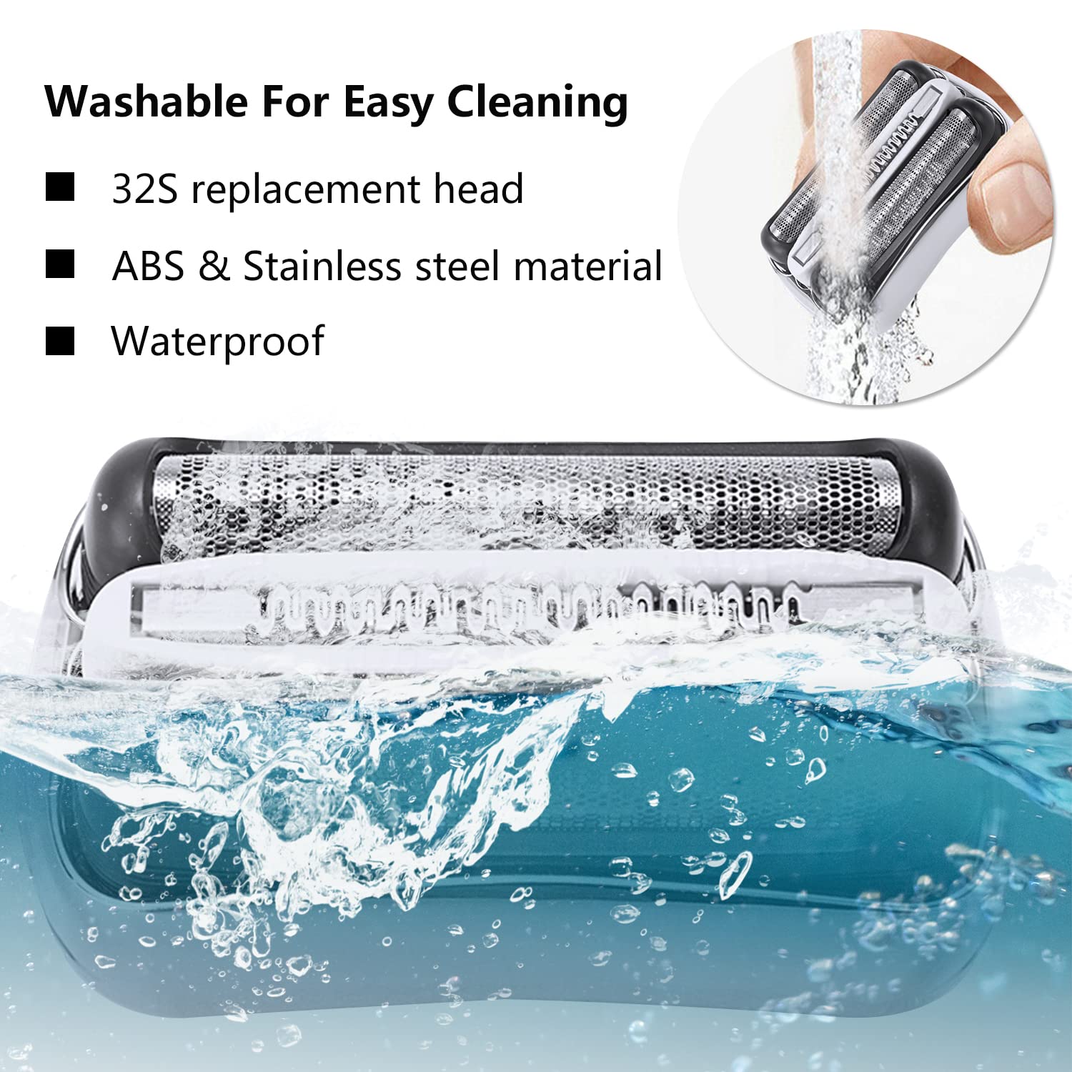 Aijen 3 Series 32s Shaver Replacement Heads - Compatible with Series 3 Replacement Heads - Compatible with 3 Series Models 3000s, 3010s, 3040s, 3050cc, etc., Silver