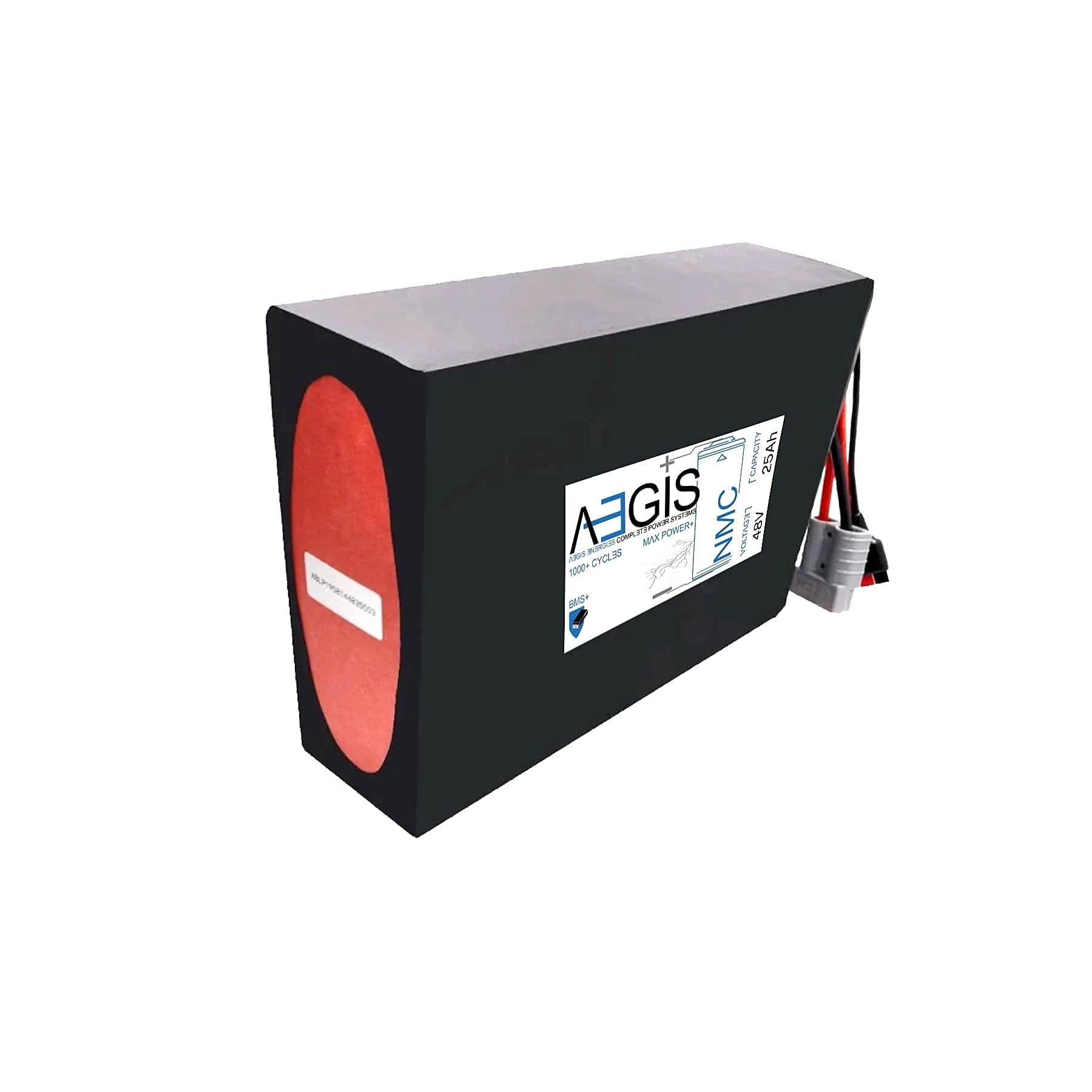 Aegis Battery 48V 25Ah (Lithium Battery + Charger) Rechargeable high-Energy Li-ion Battery (PVC) with BMS System for e-Scooters, e-Bikes