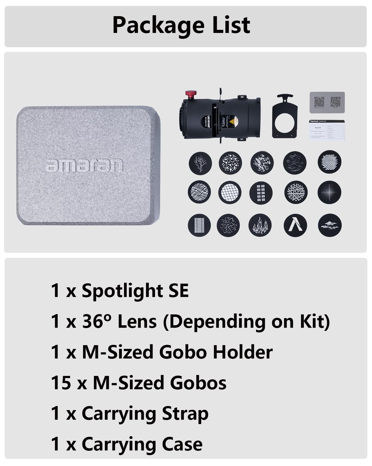 amaran Spotlight SE by Aputure Lighting Modifier for amaran 150c amaran 300c (Spotlight SE(36°Lens kit))