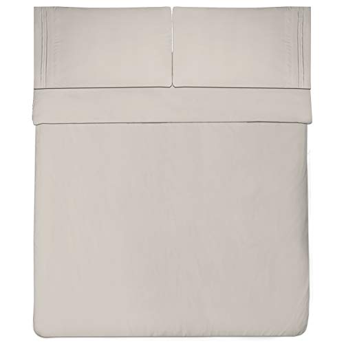 King Size Sheets - Breathable Luxury Bed Sheets with Full Elastic & Secure Corner Straps Built In - 1800 Supreme Collection Extra Soft Deep Pocket Bedding Set, Sheet Set, King, Beige
