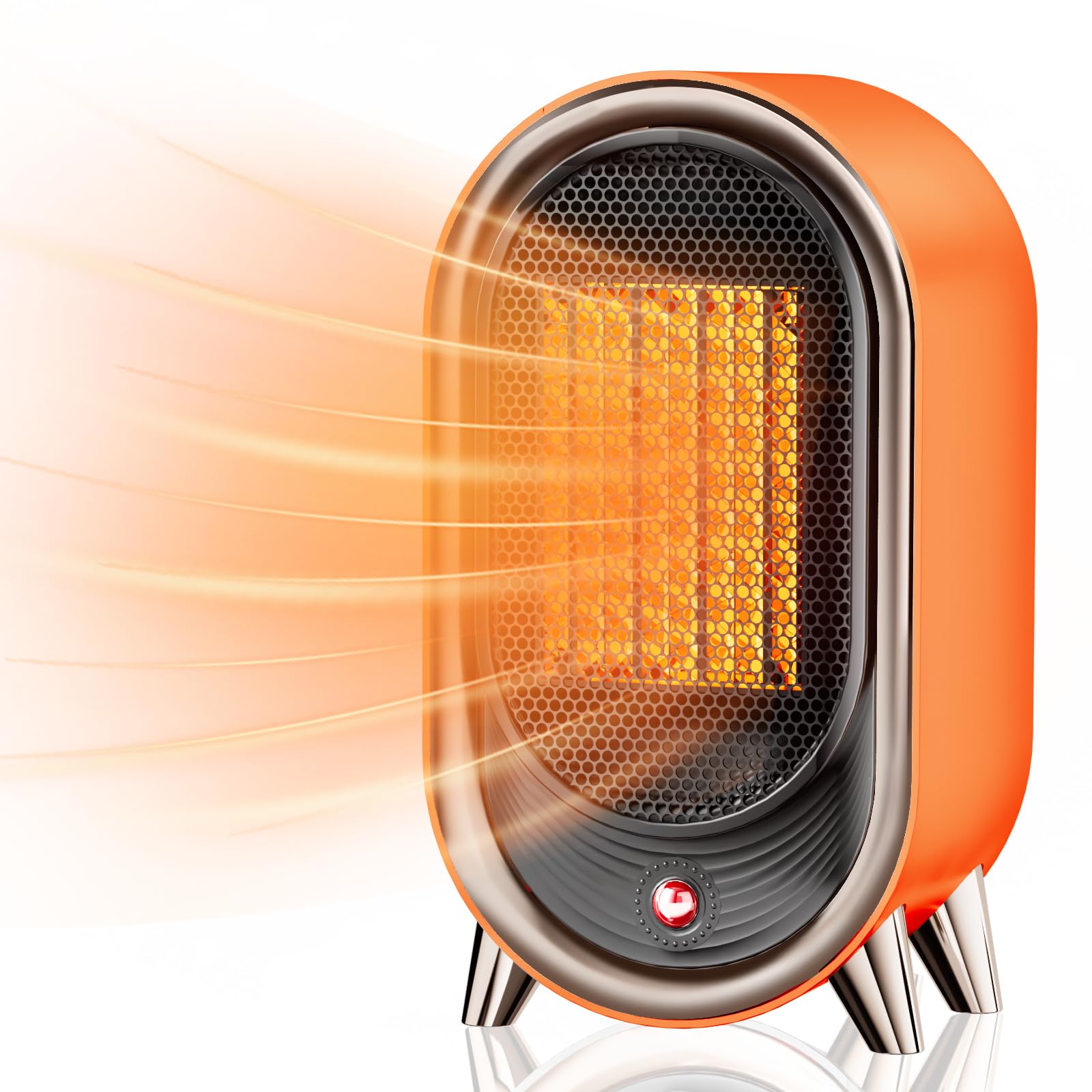 Electric Portable Space Heater - 1500W Adjustable PTC Fast Heating Ceramic Heater Features Timer and Oscillation, Mini Heater with Remote Control for Bedroom,Desk,Office and Indoor Use (Black) 1