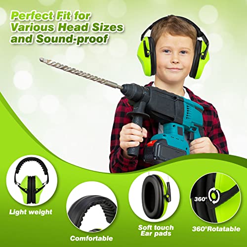 BlueFire Kids Noise Cancelling Ear Muffs, 2 Pack Sound Blocking Over Ear Headphones, Foldable Hearing Protection Ear Muffs for Children/Adults, Noise Reduction Muffs for Sleeping, Studying, Shooting