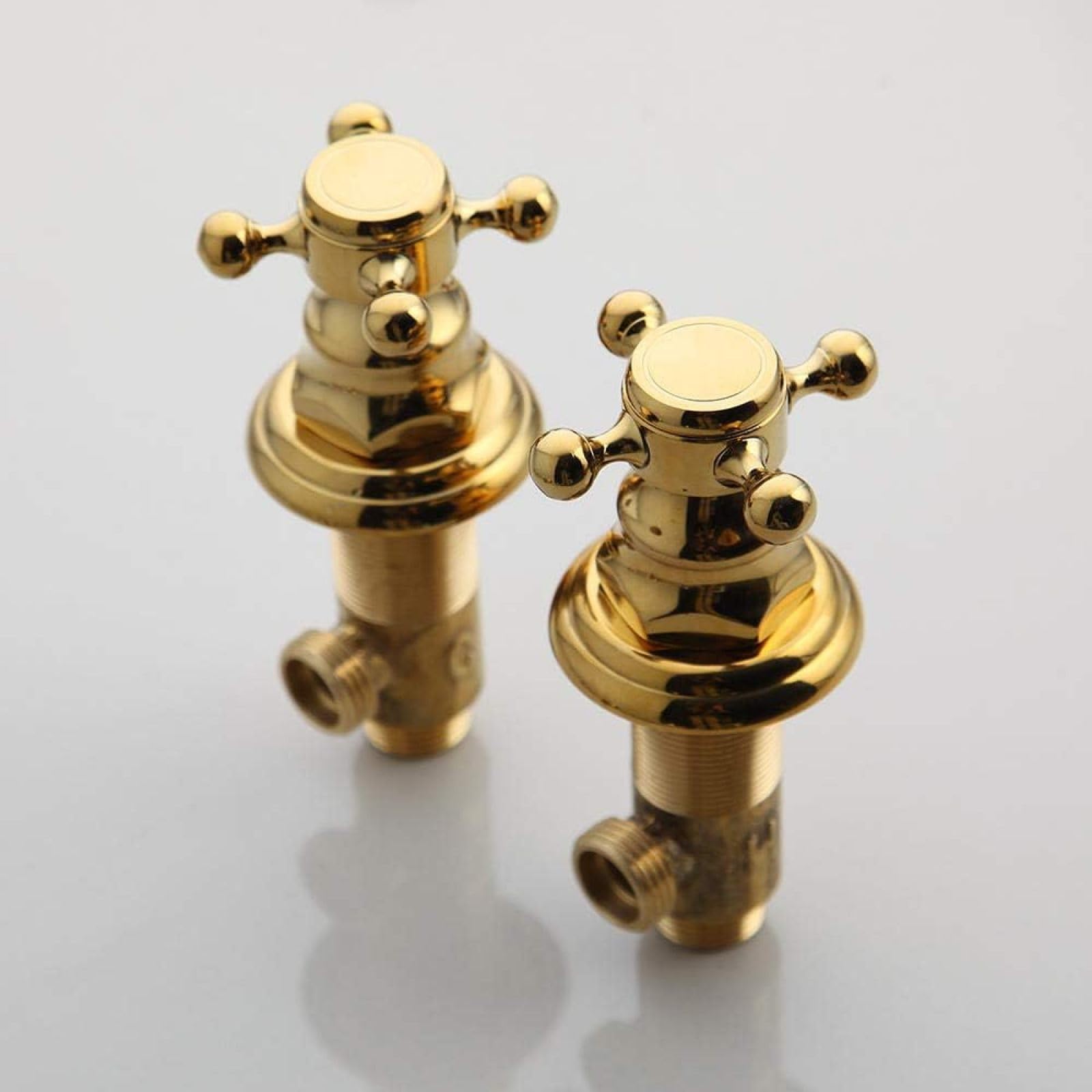Bathroom Kitchen Basin Mixer Tap Sink Faucet 2 Handles 3Pcs Gold Bathroom Basin Faucet Bathtub Tap-Golden Plated ,Faucet