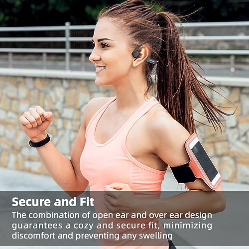 CelsusSound Bone Conduction Headphones,IPX7 Waterproof Running Headphones,Open Ear Headphones Wireless Bluetooth 5.3 with Mic for Running,Cycling,Hiking,Gym,Workout.