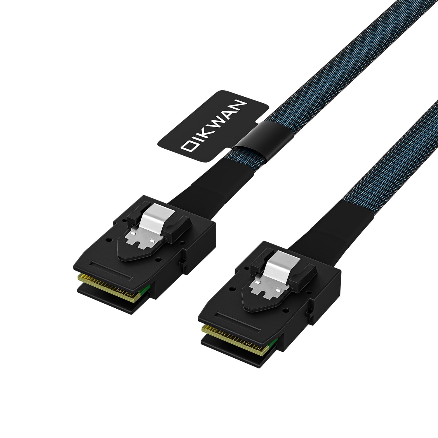 OIKWAN Internal Mini SAS to Mini SAS Cable, SFF8087 36 Pin to SFF8087 36Pin Data Cable Male Cord for Server, Raid Controller, SAS/SATA HBA, Data Storage System-2.6FT