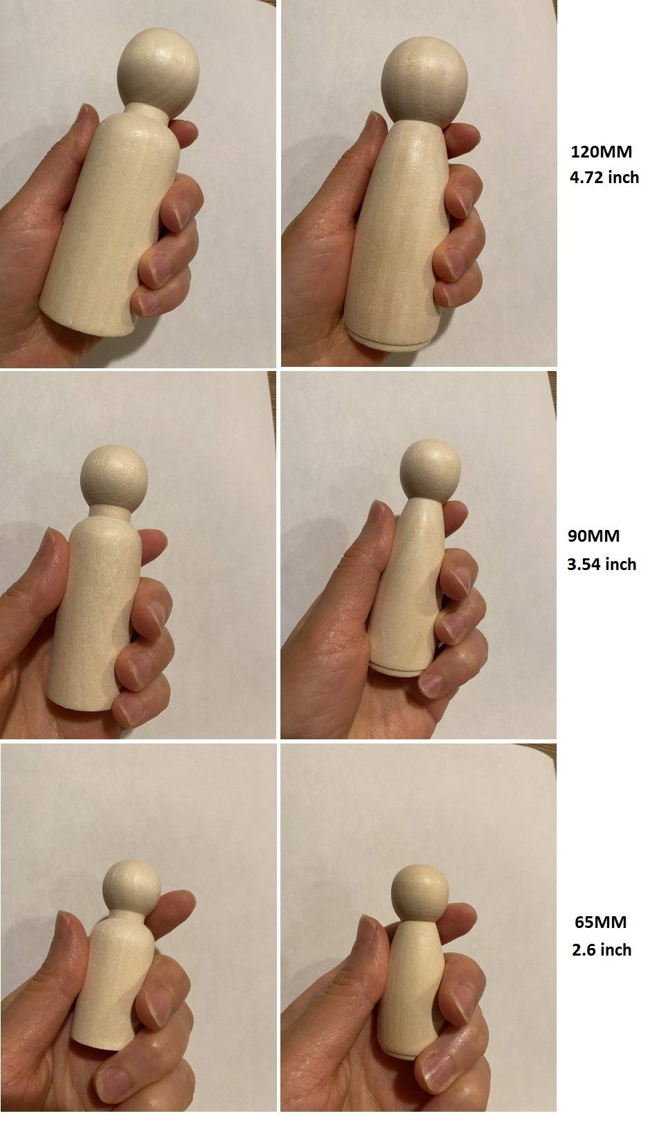 Ellipticus Valley Giant 4-1116 Wood peg Doll, 6 peg People Family, Perfect Size for Artist, Kids, Students Crafting, Gift