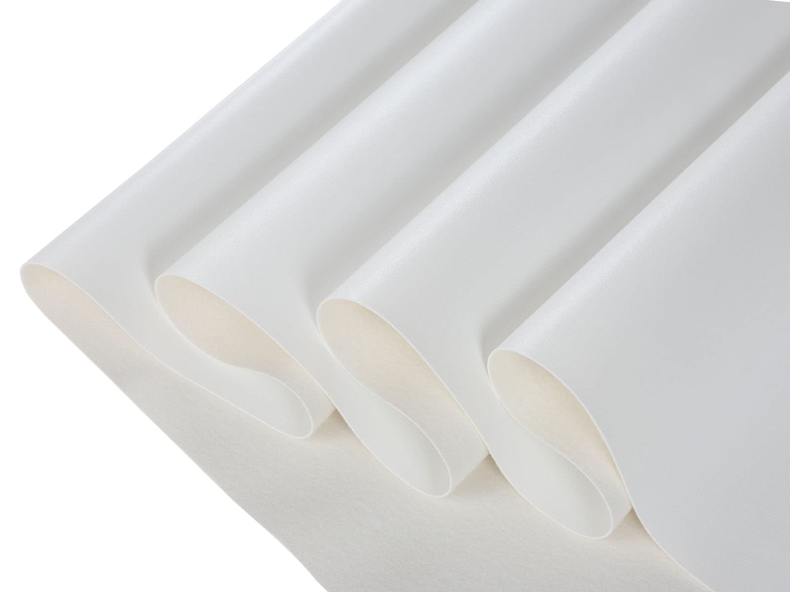 CDY Solid Color White Faux Leather Sheets 13.8"X53" Smooth PU Synthetic Leather Roll Perfect for Crafts Handbags Wallets Jewelry Earrings Bows Making (White)