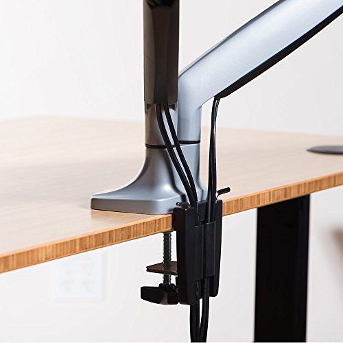 Fully Jarvis Dual Monitor Mounting Arm with Laptop Tray, fits up to 32" Computer Displays (Dual with Laptop Tray, Black)