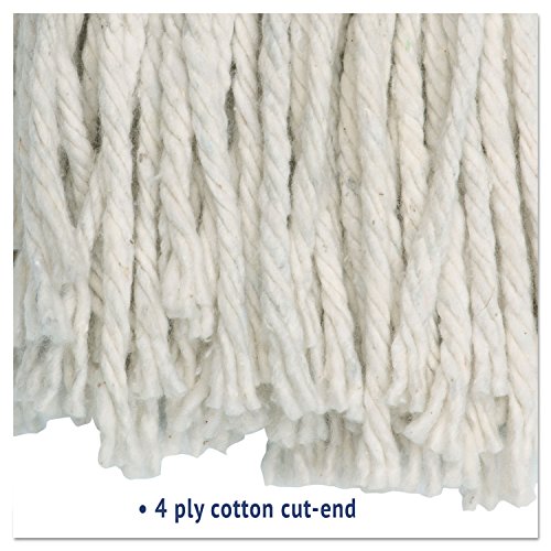UNISAN Cut-End Wet Mop Head, Cotton, 24 Size, White (2024C)