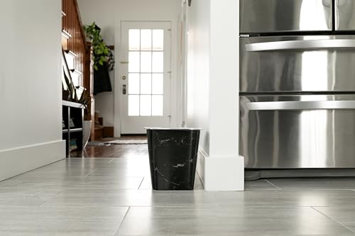 KOLORAE Waste Can 10L (2.6 Gallons) - 3 Pack Trash Garbage Can for Home, Office, Dorm Room Wastebasket (Black Base White Skull)