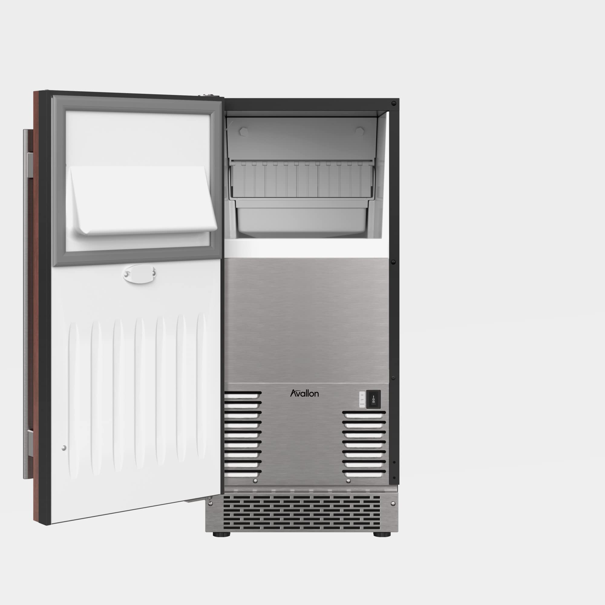 Avallon AIMG151GSSILH 15 Inch Wide 26 Lbs. Built-In/Free Standing Ice Maker with 56 Lbs. Daily Ice Production and Wash Mode