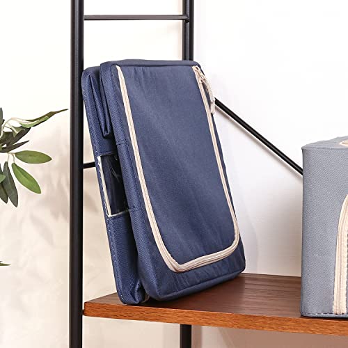 Fuji Boeki 63513 Storage Box, Width 15.4 x Depth 11.4 x Height 7.9 inches (39 x 29 x 20 cm), Blue, 5.6 gal (22 L), with Small Window, Stackable