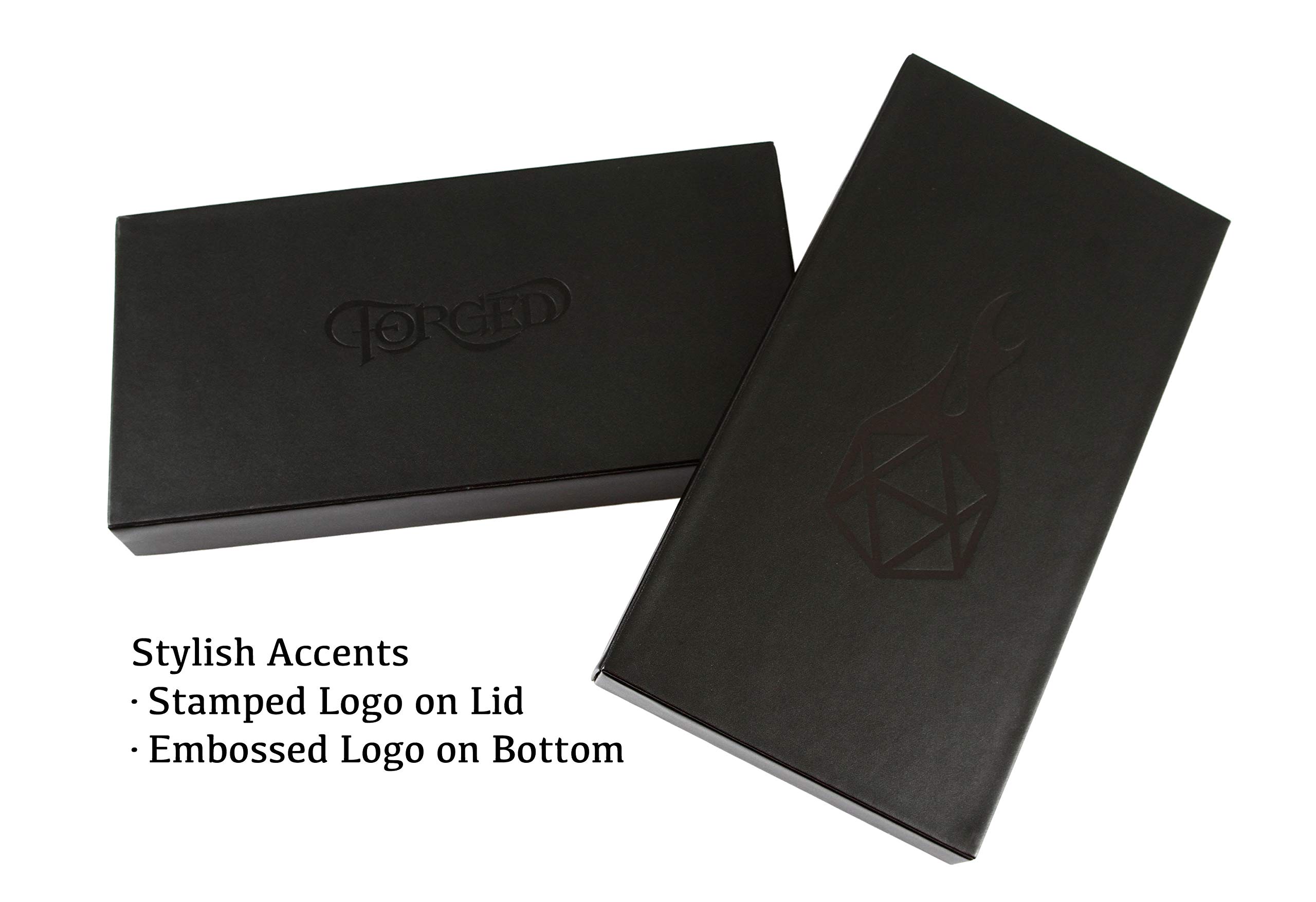 Forged Dice Co. Dice Battle Pit Dice Tray - 2 Dice Trays in 1 with Staging Area - Rolling Tray and Storage Compatible with Any Dice Game, D&D and RPG Gaming - Black