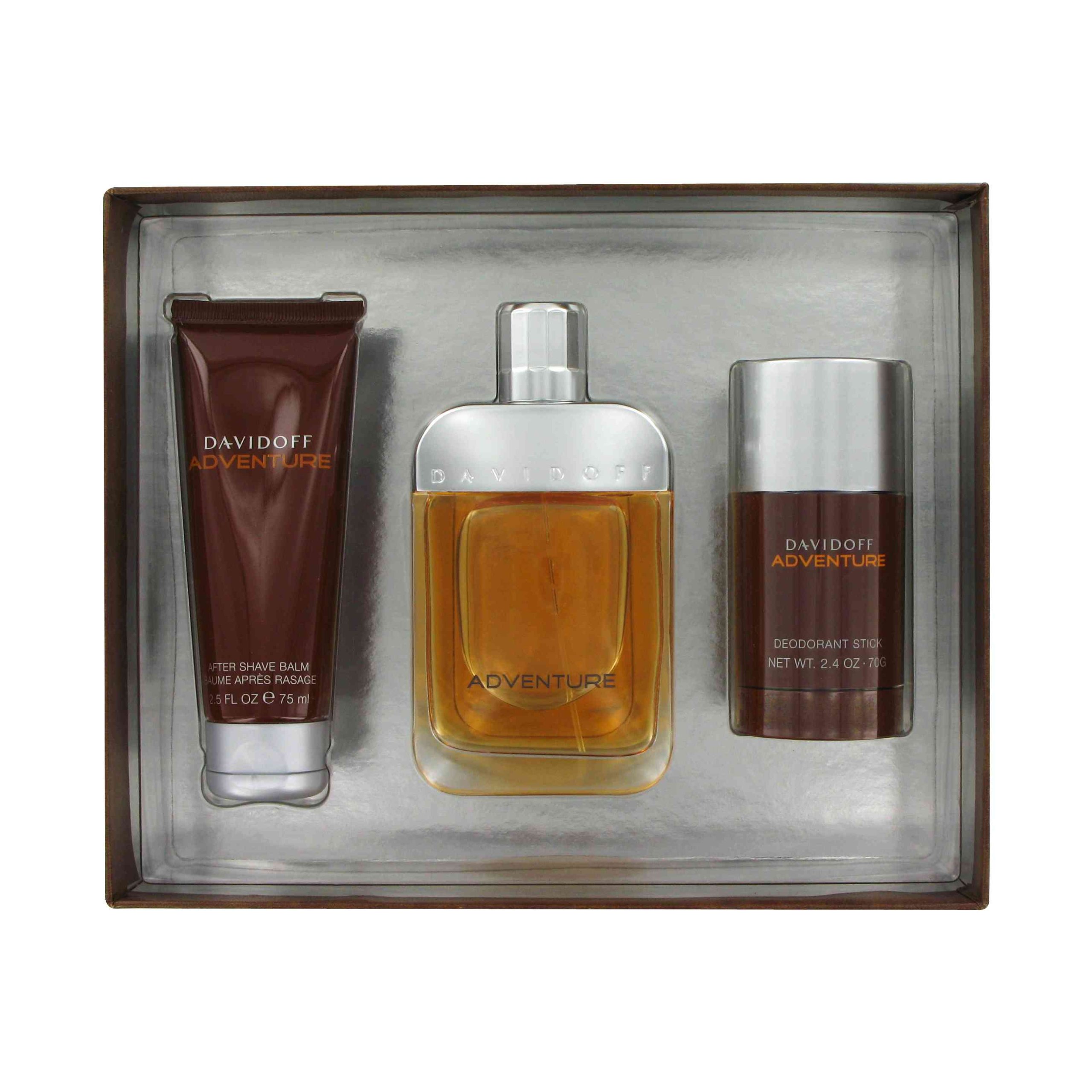 Davidoff Adventure By Davidoff For Men Edt Spray 3.4 Oz & Aftershave Balm 2.5 Oz & Deodorant Stick 2.5 Oz