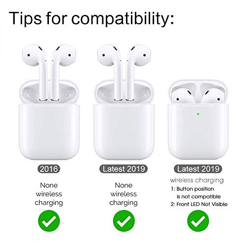 Compatible with Airpods 2 & 1 β Shockproof TPU Gel Portable Protection Soft Case Cover Skin with Carabiner Clip Keychain (Ladybugs Cute Cartoon)